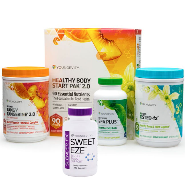 Healthy Body Blood Sugar Pak 2.0 | Youngevity | 90 for Life | Sweet Eze