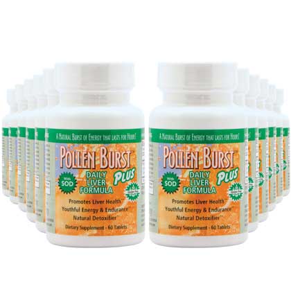 Pollen Burst Plus Daily Liver Formula 12 Pack: Majestic Earth Minerals