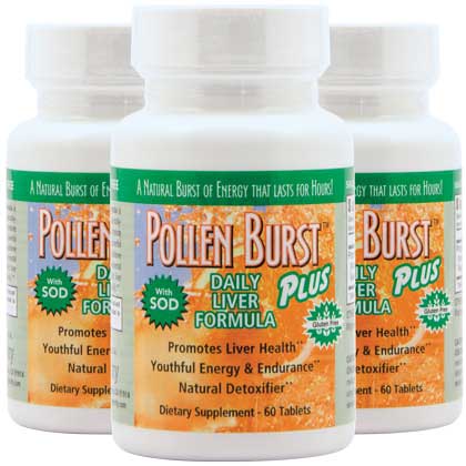 Pollen Burst Plus Daily Liver Formula 3-Pack: Majestic Earth Minerals
